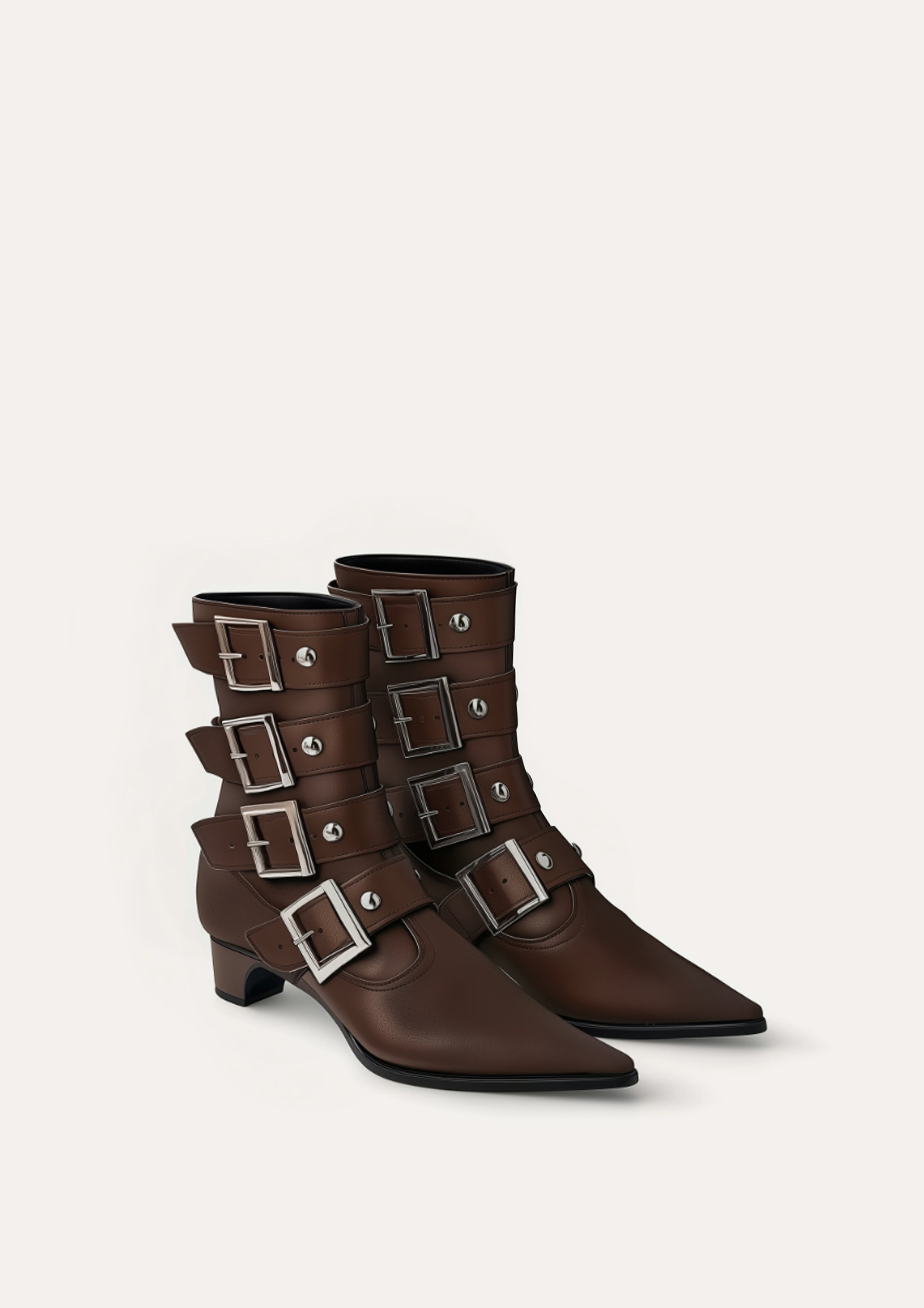 Emily Buckle Ankle Boots - Brown | JW PEI