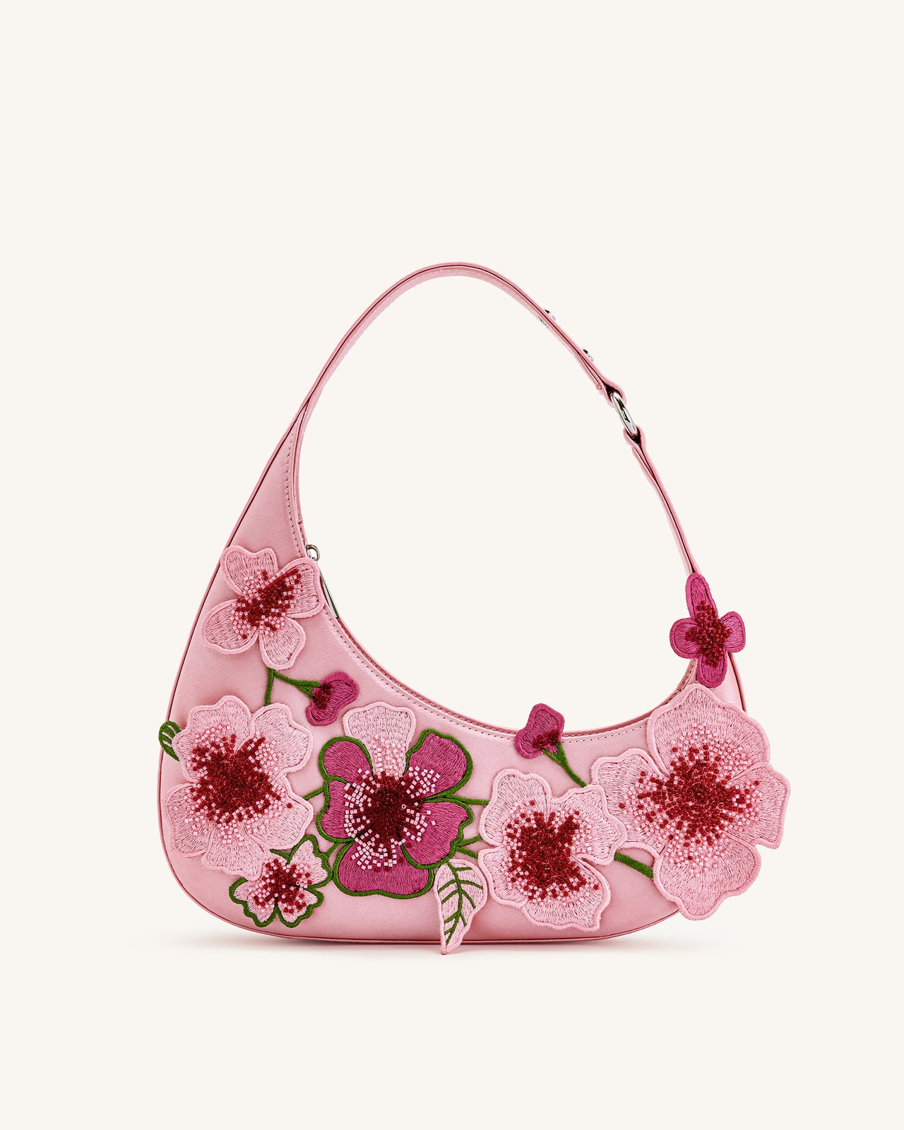 Harlee Embroidered Shoulder Bag - Pink - JW PEI