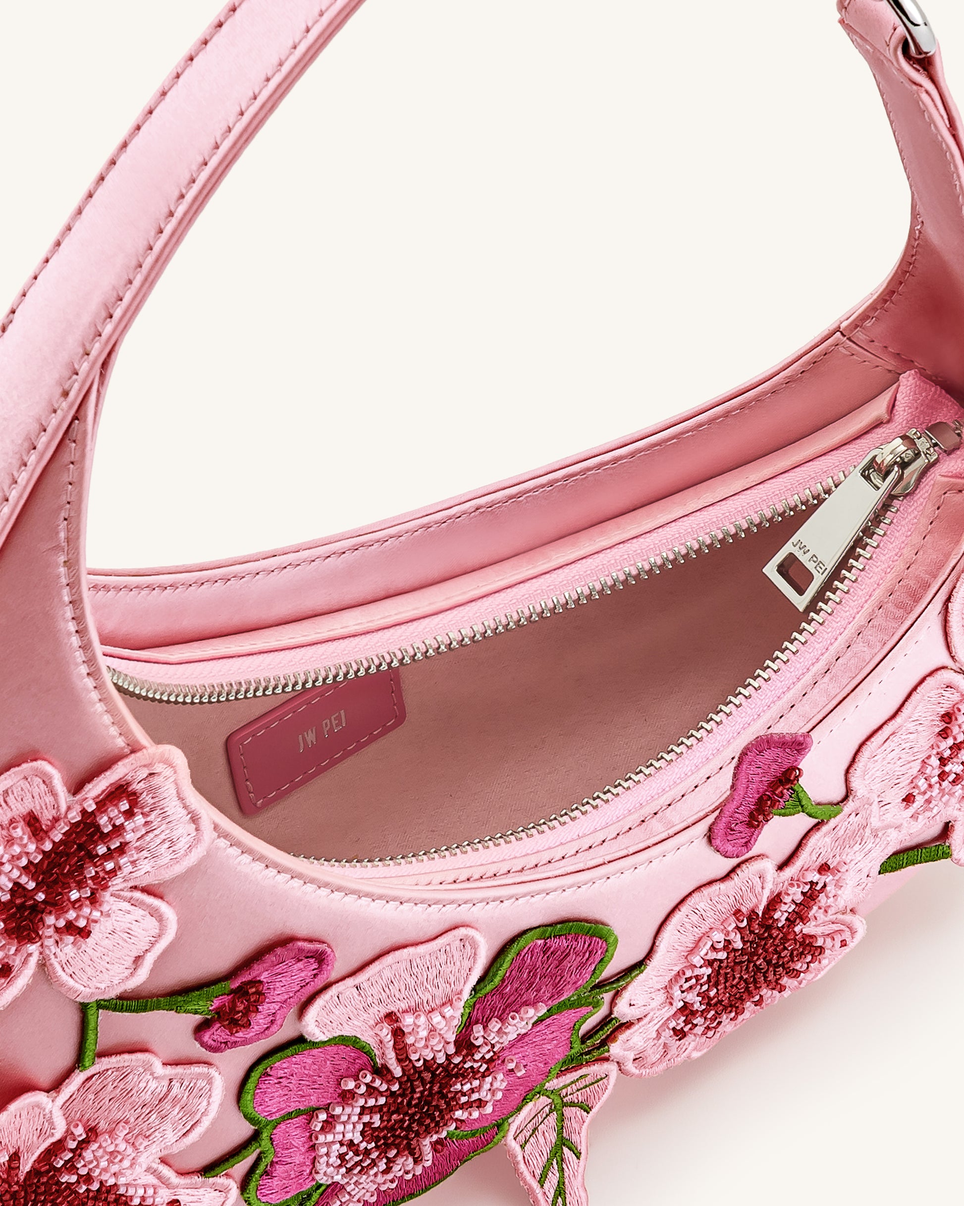 Harlee Embroidered Shoulder Bag - Pink - JW PEI