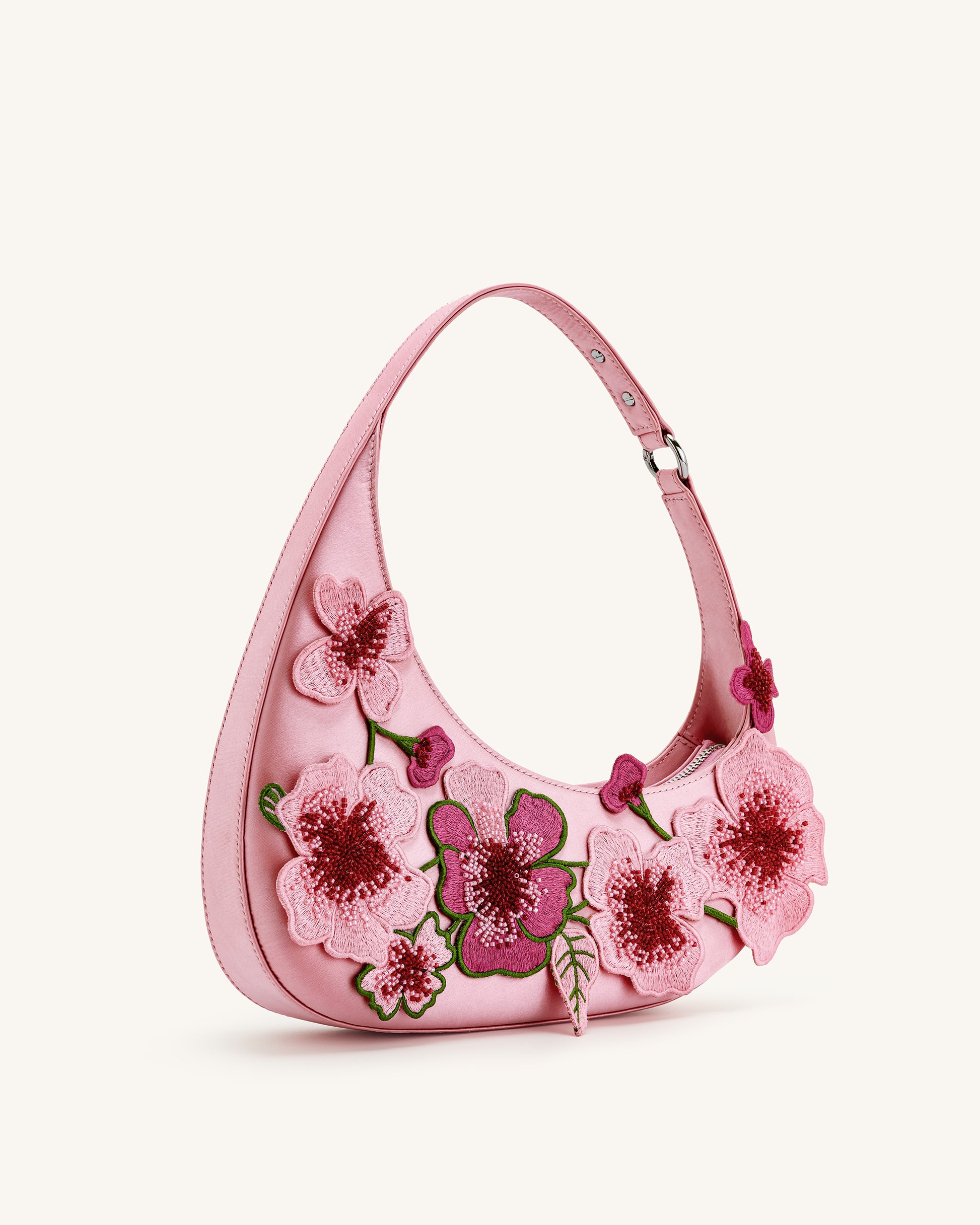 Harlee Embroidered Shoulder Bag - Pink - JW PEI